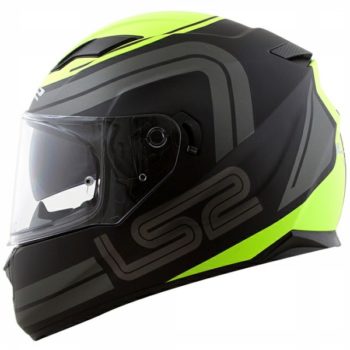 LS2 FF320 Orbital Matt Black Grey Fluorescent Yellow Full Face Helmet ...