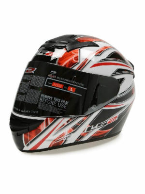 LS2 FF352 Blast GLoss Black White Red Full Face Helmet | Custom Elements