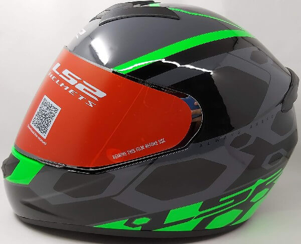 LS2 FF352 Rookie Mein Gloss Black Green Full Face Helmet | Custom Elements