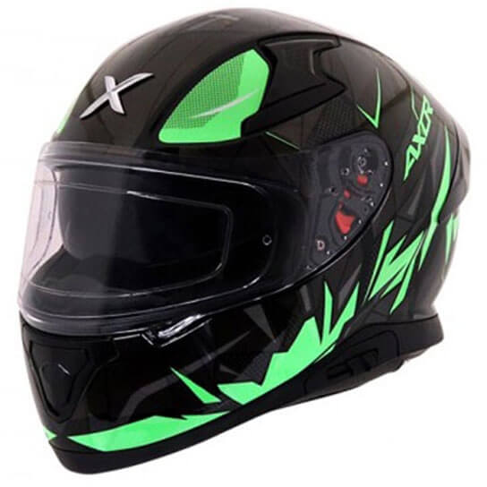 AXOR Apex Hunter Gloss Black Fluorescent Green Full Face Helmet ...