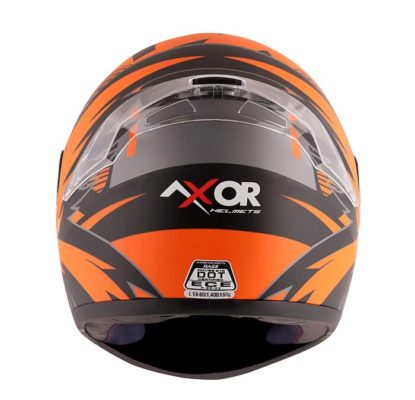 AXOR RAGE RR3 Matt Black Orange Full Face Helmet | Custom Elements