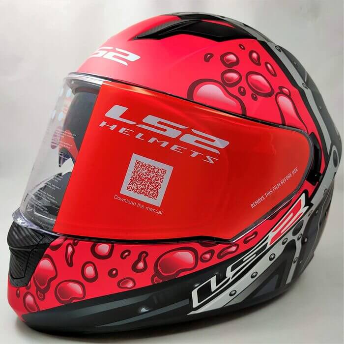 LS2 FF320 Stream Evo Bubble Matt Black Red Full Face Helmet | Custom ...