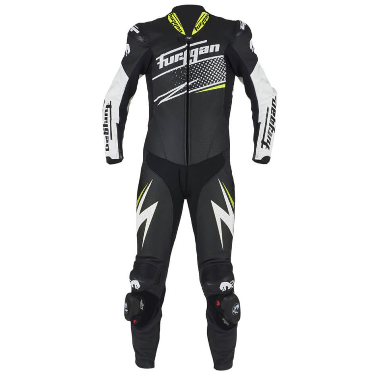 Furygan Full Ride Black White Yellow Racing Suit | Buy online in India
