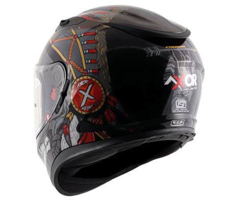 AXOR STREET FREEDOM Gloss Black Red Full Face Helmet | Custom Elements