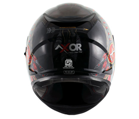 AXOR STREET FREEDOM Gloss Black Red Full Face Helmet | Custom Elements