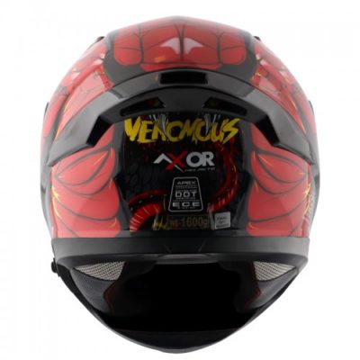AXOR Apex Venomous Black Red Full Face Helmet | Custom Elements