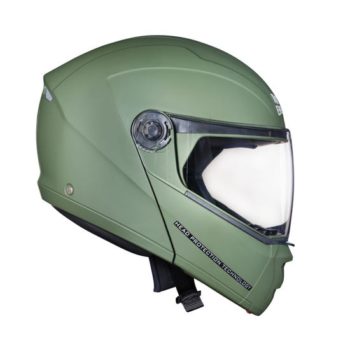 Royal Enfield Modular Adroit Battle Green Helmet | Custom Elements