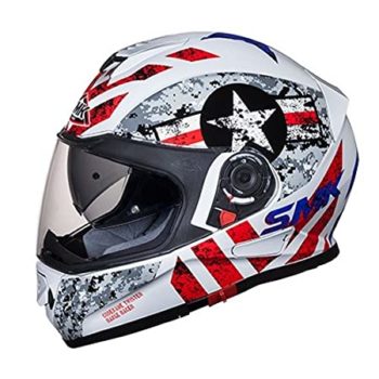SMK Twister Captain Gloss White Red (GL163) Helmet | Custom Elements