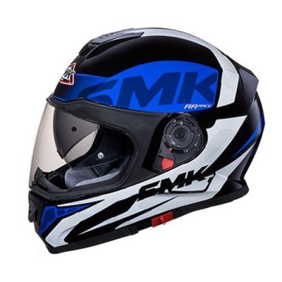 SMK Twister Logo Matt Black Blue Full Face Helmet | Custom Elements