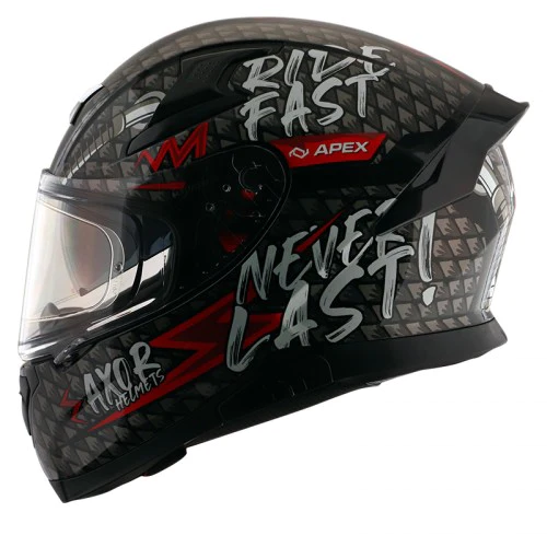 AXOR Apex Ride Fast Gloss Black Red Helmet | Custom Elements
