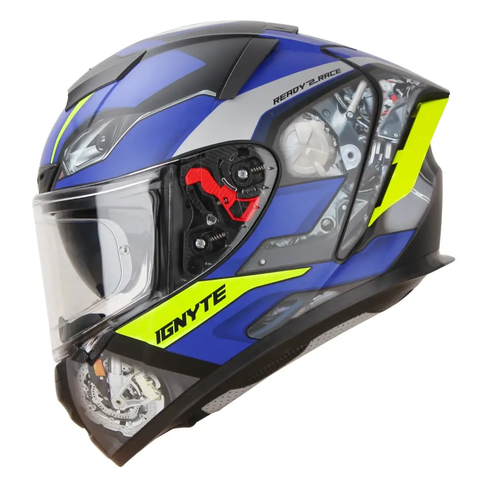 IGNYTE IGN-4 MAC Mat Black Blue Helmet | Custom Elements