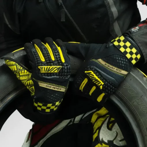 Tiivra DS Apex Black Yellow Riding Gloves | Buy online in India