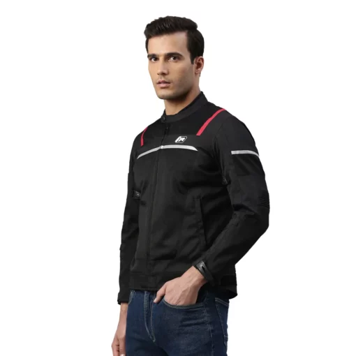TVS Polyester Black Riding Jacket (CE Level 2)|Custom Elements