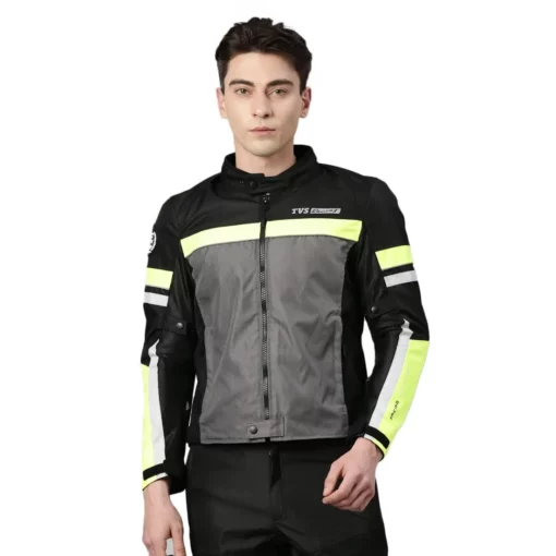 TVS Racing Street Striker SL Neon Black Riding Jacket|Custom Elements