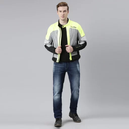 TVS Racing Road Zipper Neon Riding Jacket |Custom Elements