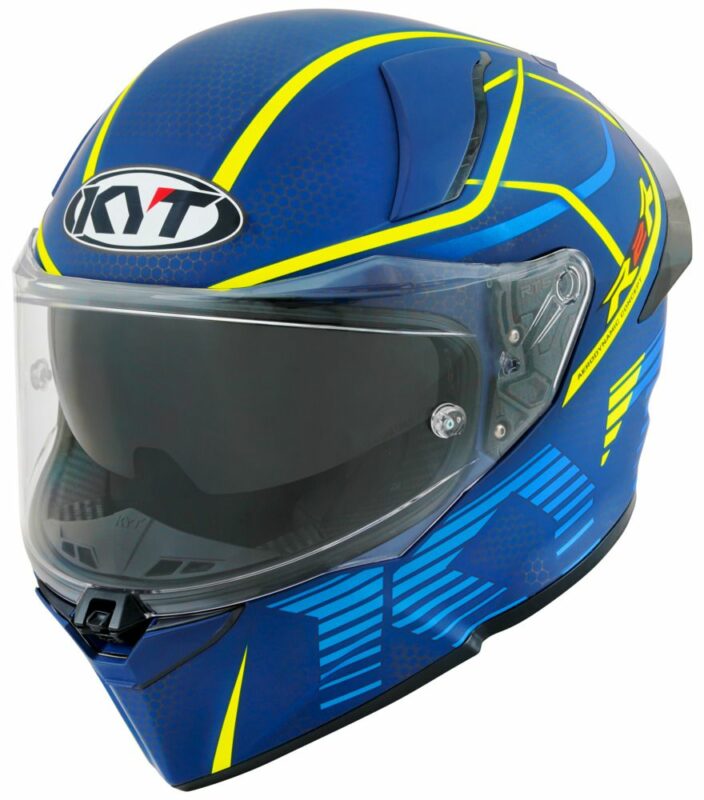 KYT R2R Pro Concept Matt Blue/Yellow Helmet|Custom Elements