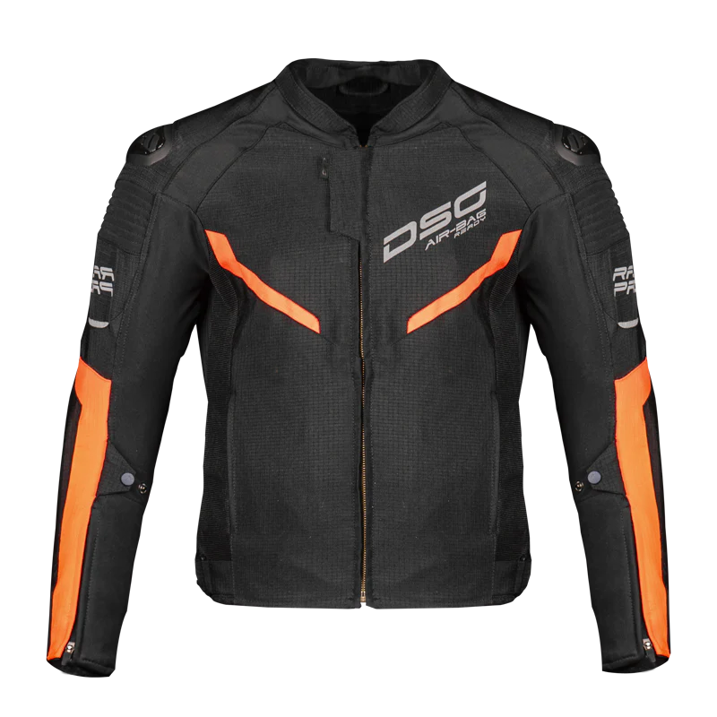 DSG Race Pro V2 Orange Fluo Black Riding Jacket | Buy online in India