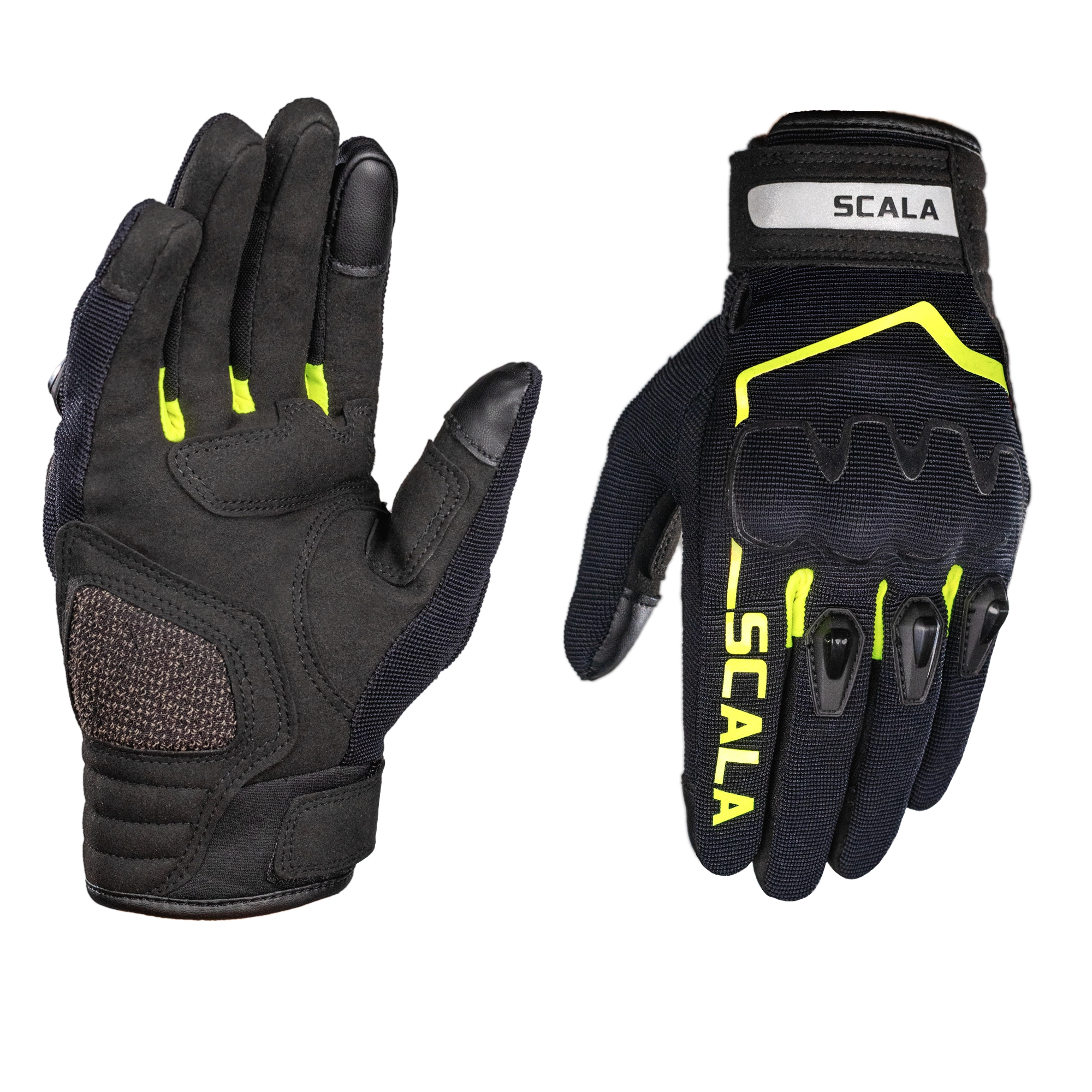 Scala Atlas Black Hi-Viz Yellow Riding Gloves|Custom Elements